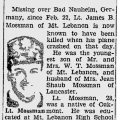 James Mossman (1916-1945) | Obituary