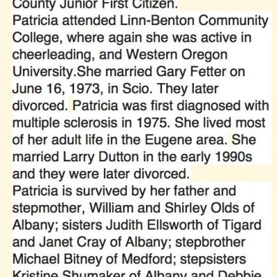 Patricia Dutton (1953-2004) | Obituary